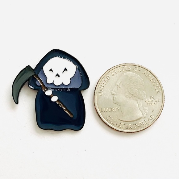 pricklyfinds | Jewelry | 84 Cute Happy Grim Reaper Death Enamel Pin ...